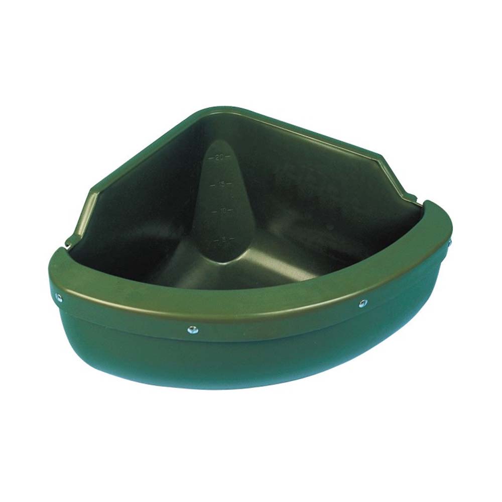 30L Corner Feed Trough for Horses with Drainage Edge & Bite Guard ...