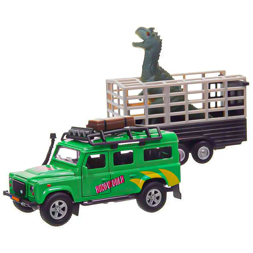 Land Rover 28cm Reversible Metal with Trailer and Dinosaur - Adventure ...