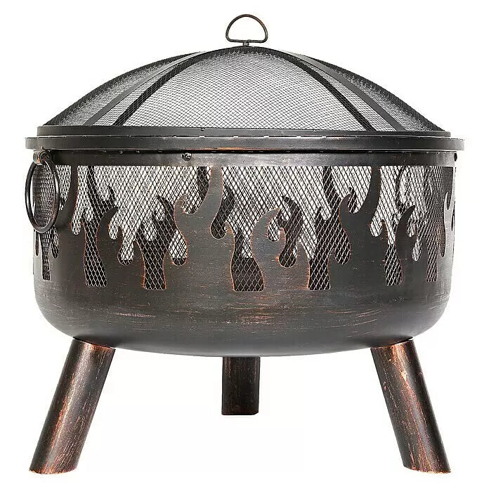 Buschbeck Faya Wood Garden Fire Pit with Grill and Spark Guard – agritura