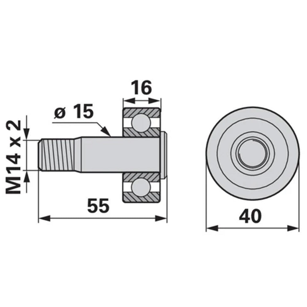 Complete Roller for Krone Baler with Axle, Nut & Washers – agritura